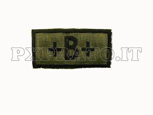 Patch Gruppo Sanguigno Militare B Positivo Verde Rettangolare Ricamata 5x2 - PXPrato