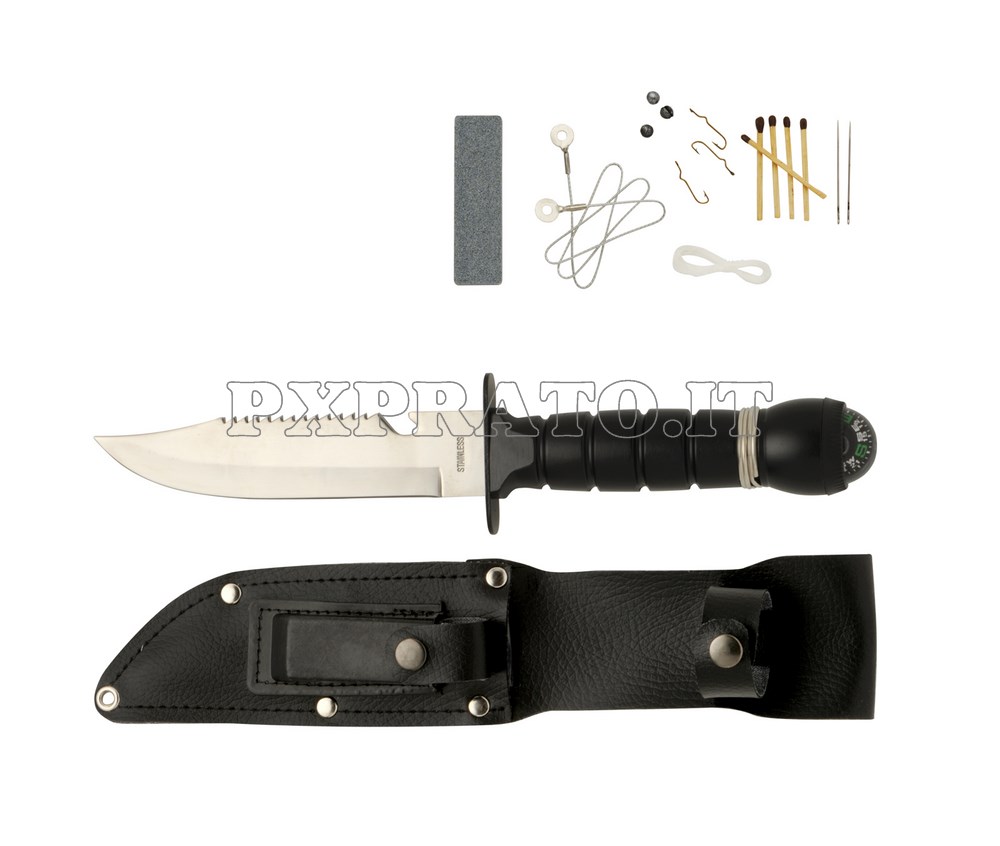 Coltello Militare Survival Stile RAMBO con Bussola Kit Sopravvivenza ...